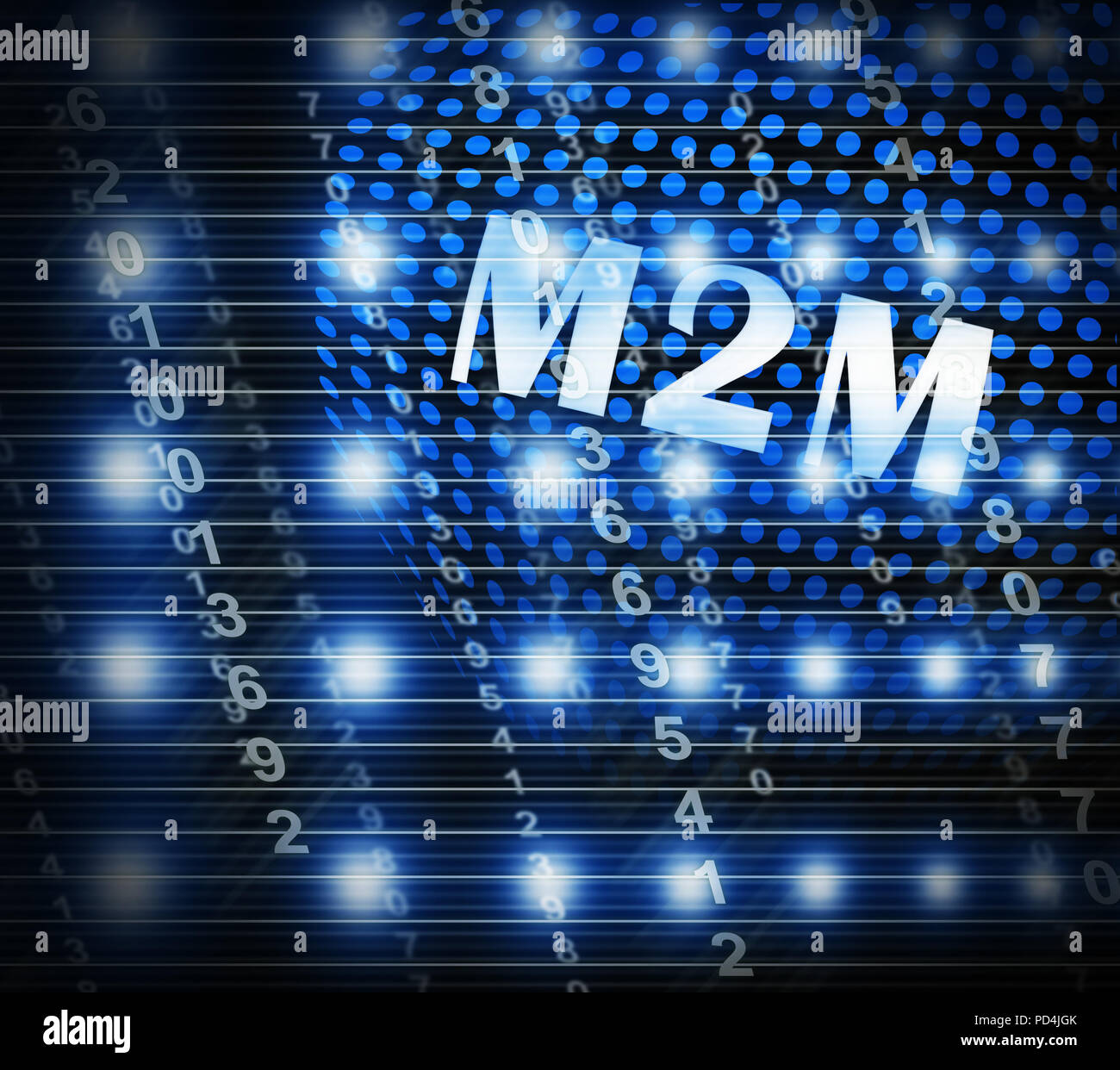 M2M Machine Connectivity And Cooperation 2d Illustration Shows ...