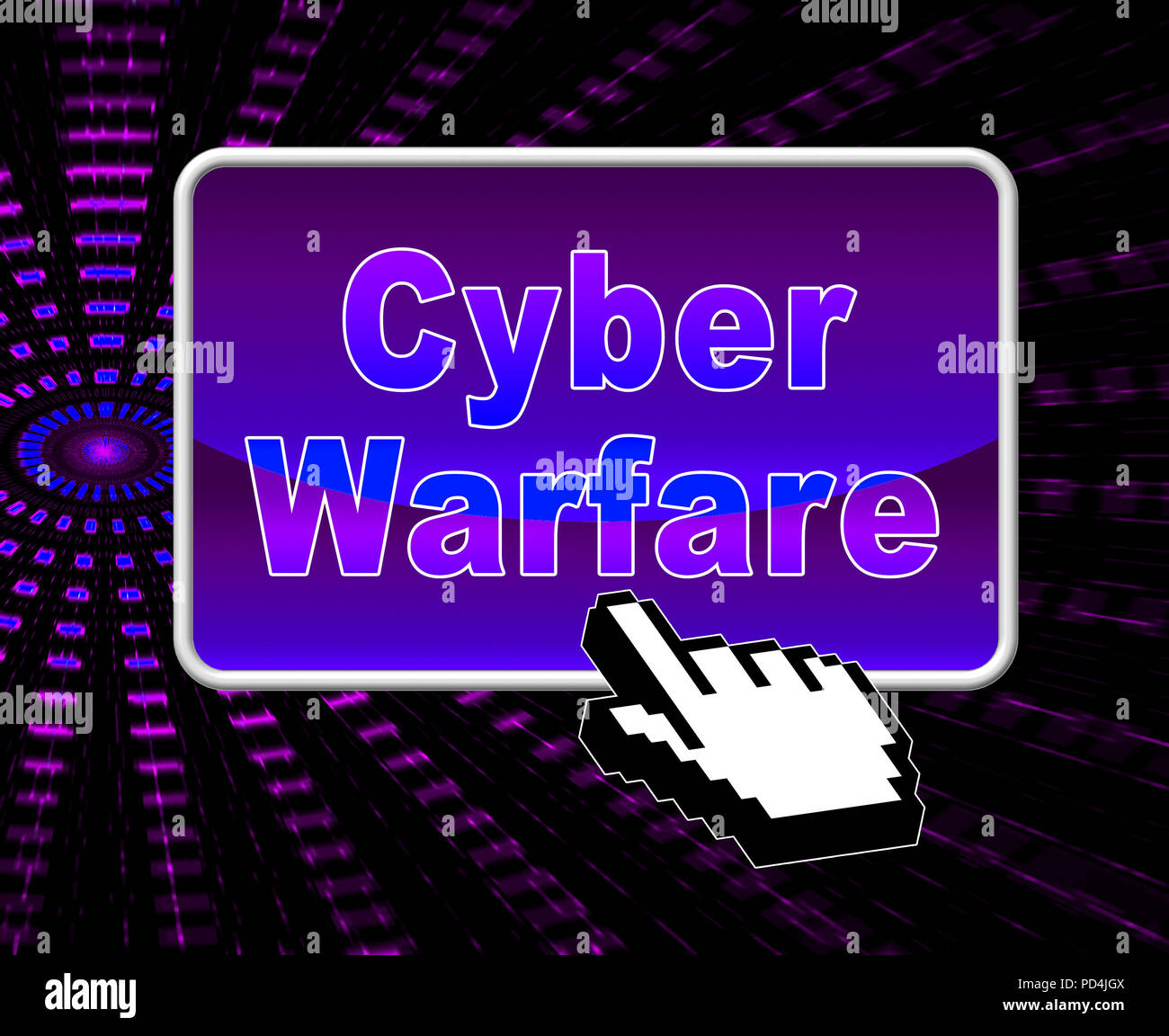 Cyber Warfare Hacking Attack Threat 3d Illustration Shows Government ...
