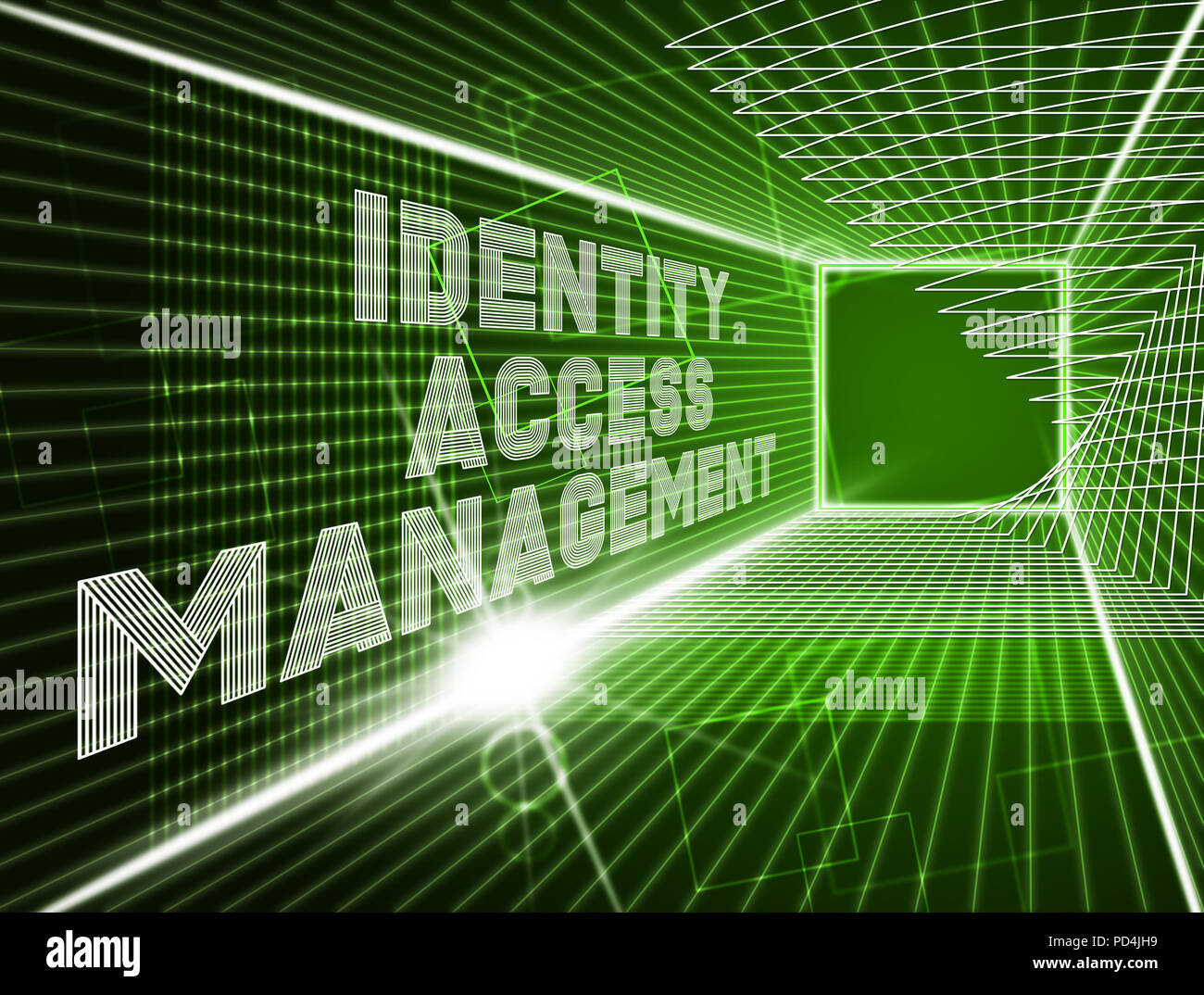 Identity Access Management Fingerprint Entry 3d Illustration Shows ...