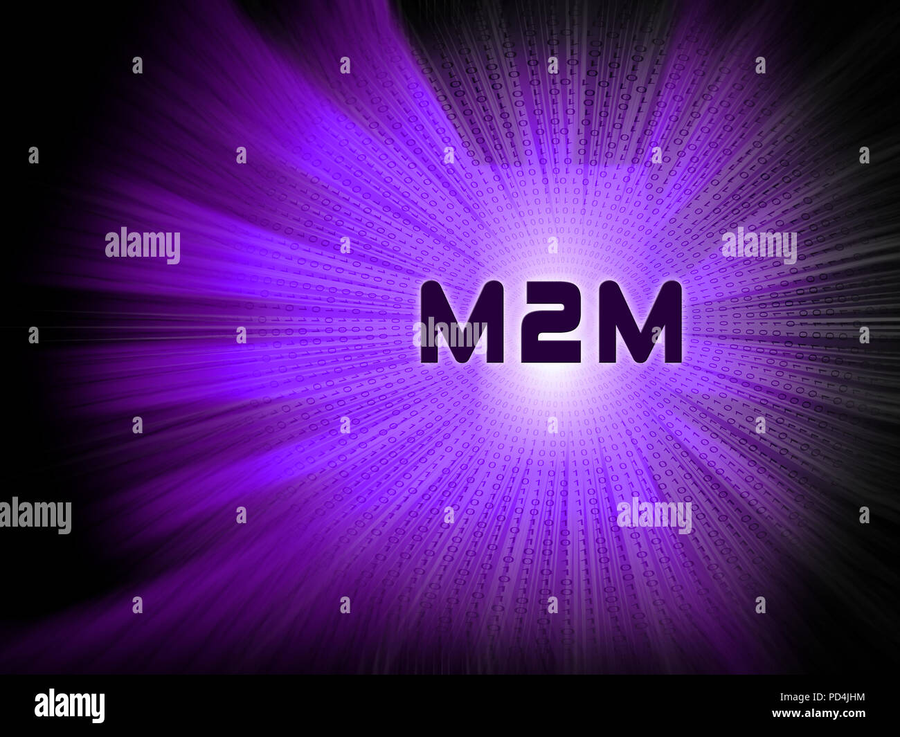 M2M Machine Connectivity And Cooperation 2d Illustration Shows ...