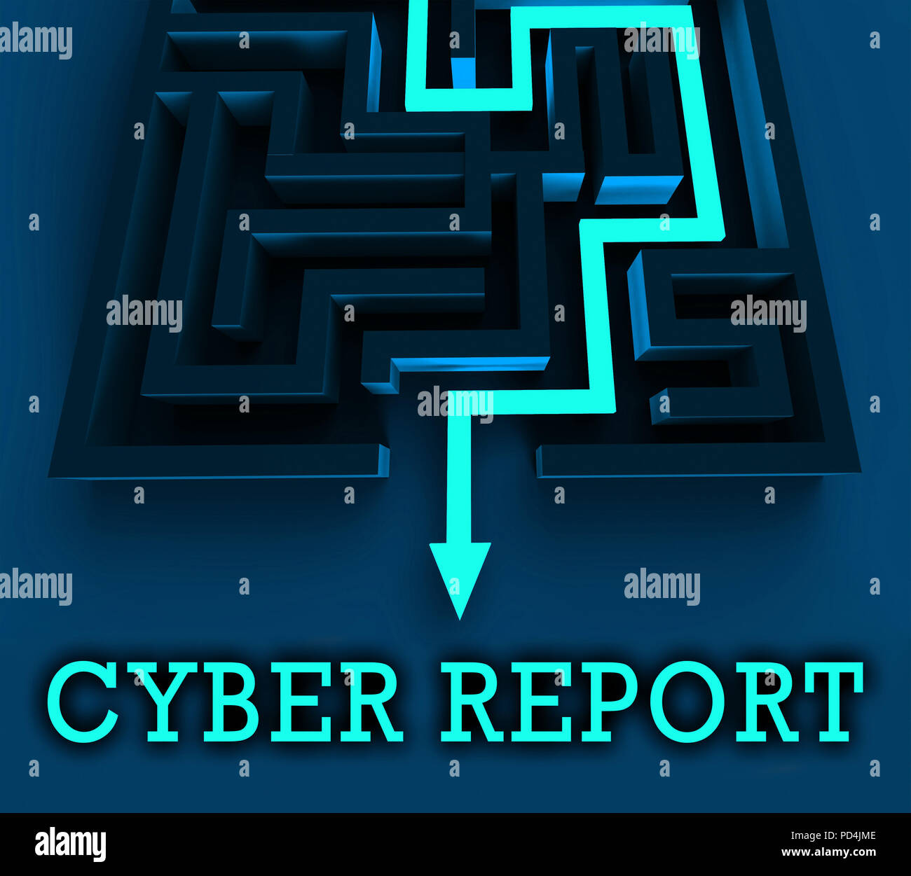 Cyber Report Digital Analytics Results 3d Rendering Shows Cloud ...