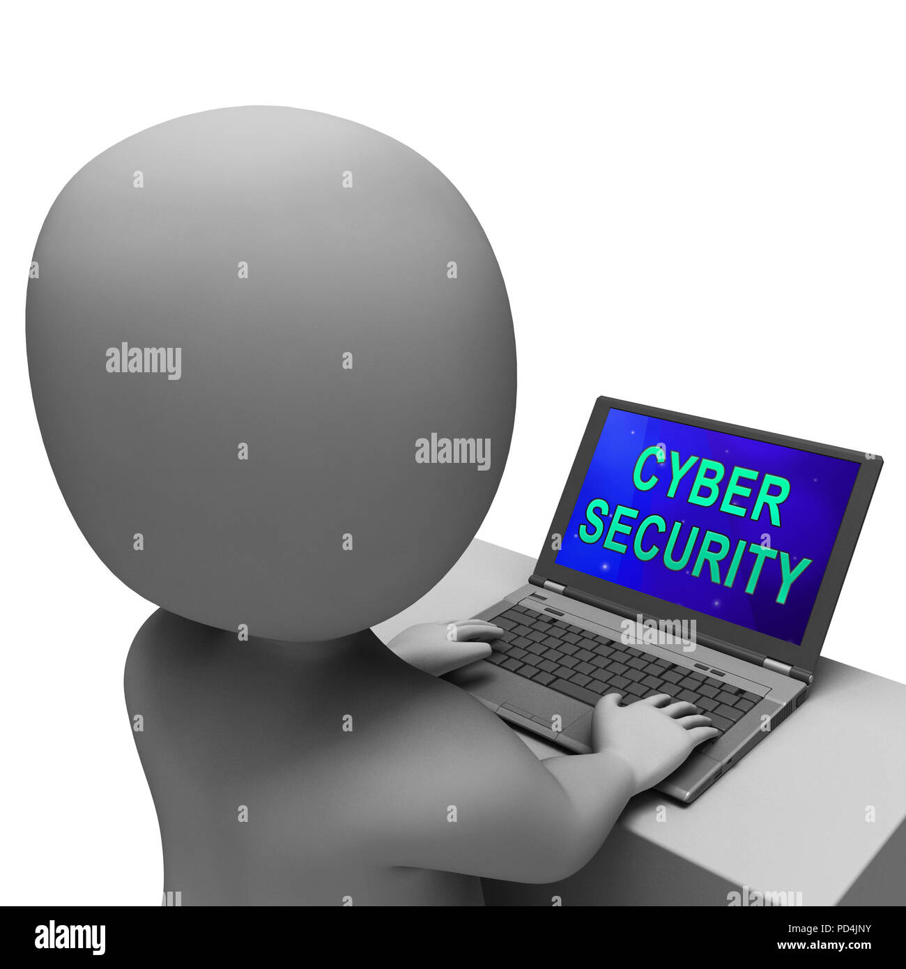 Cybersecurity Technology Hightech Security Guard 3d Rendering Shows ...