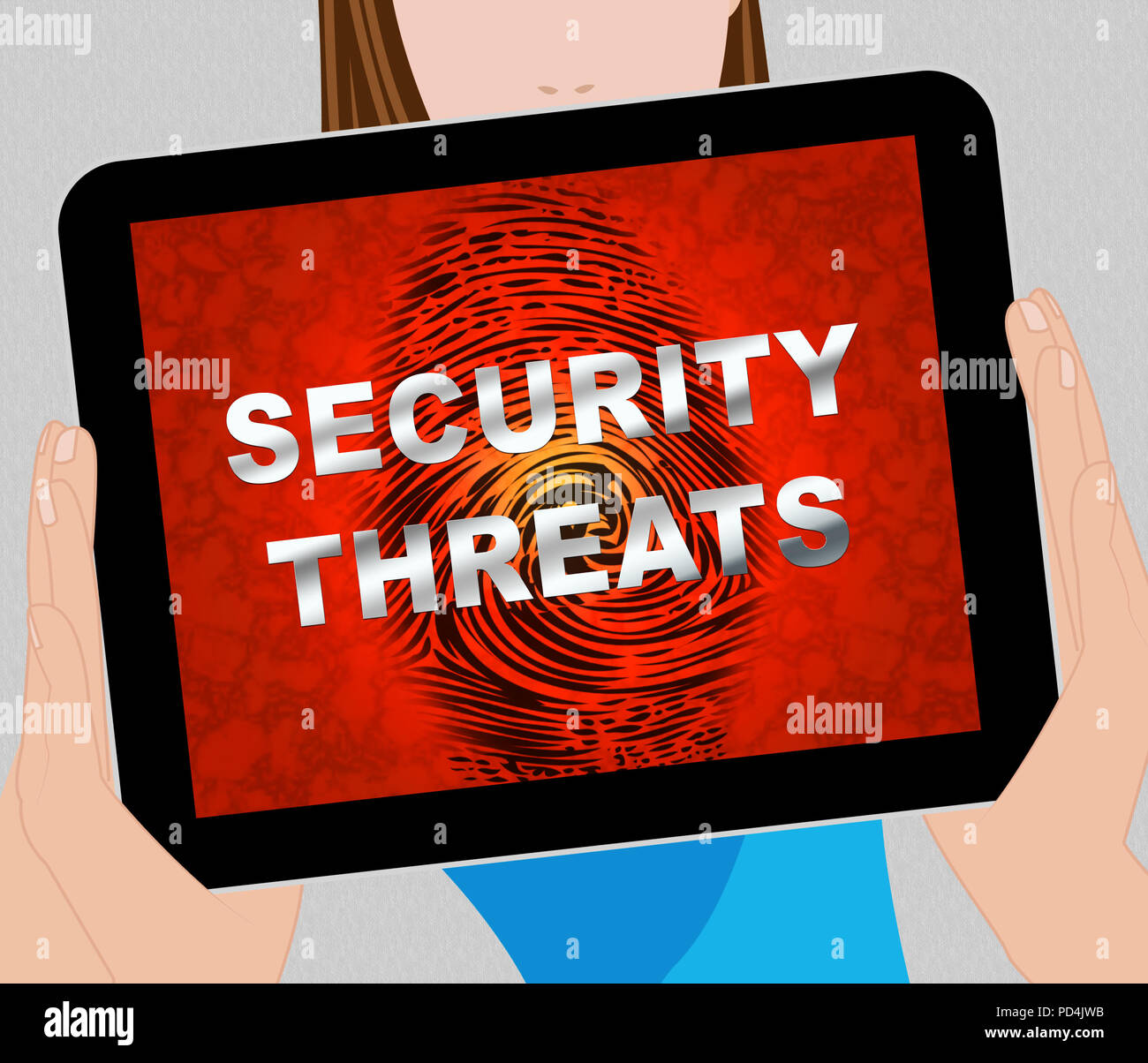 Cybersecurity Threats Cyber Crime Risk 2d Illustration Shows Criminal ...