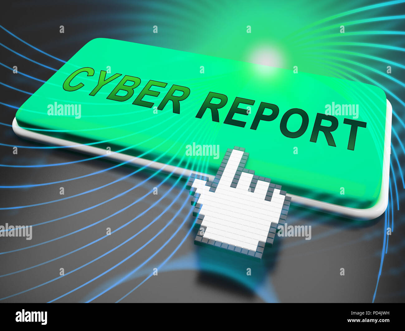Cyber Report Digital Analytics Results 3d Illustration Shows Cloud ...