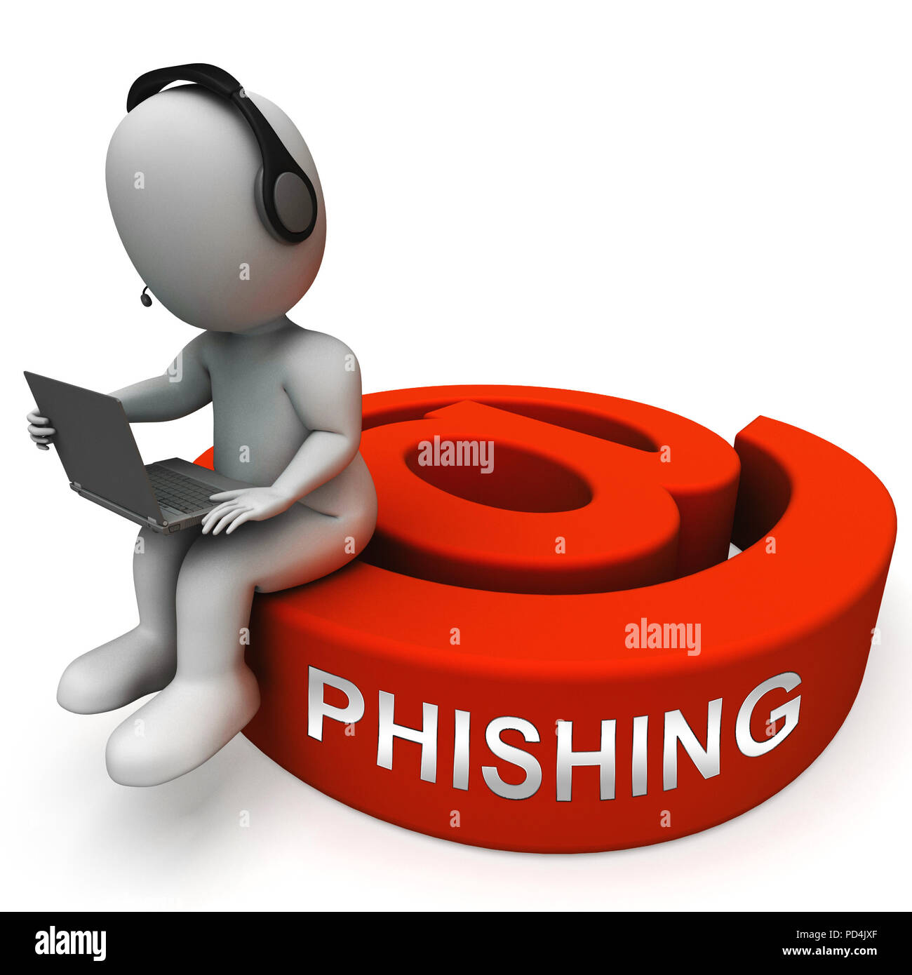 Phishing E-mail Internet Threat Protection 3d Rendering Shows Caution ...