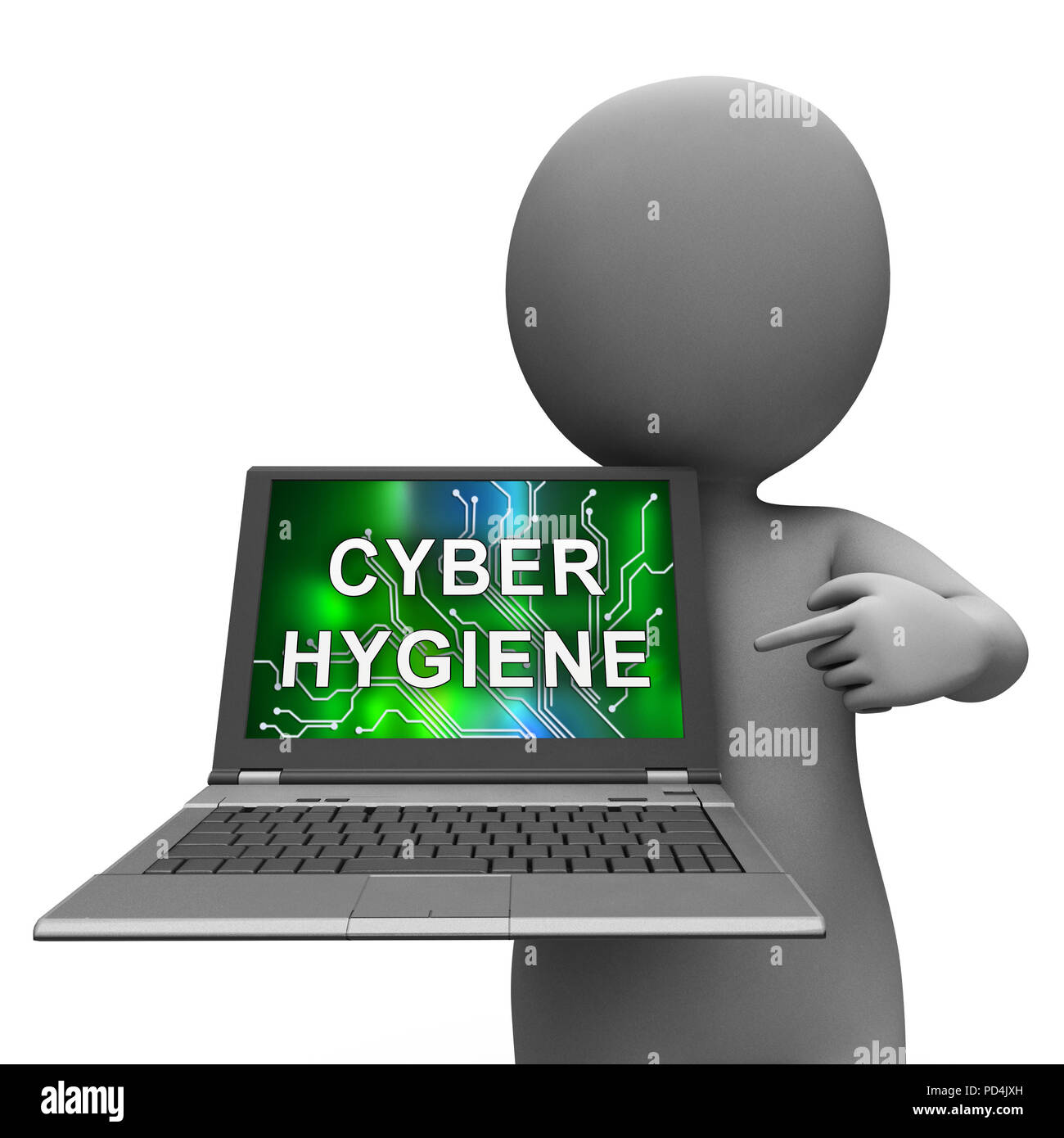 Cyber Hygiene Healthy Data Structure 3d Rendering Shows Internet ...