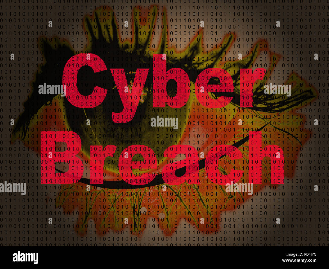 Cyber Security Breach System Hack 3d Illustration Shows Internet ...