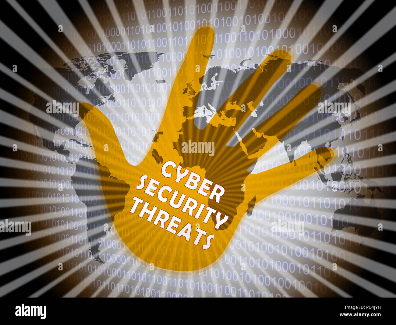 Cybersecurity Threats Cyber Crime Risk 2d Illustration Shows Criminal ...