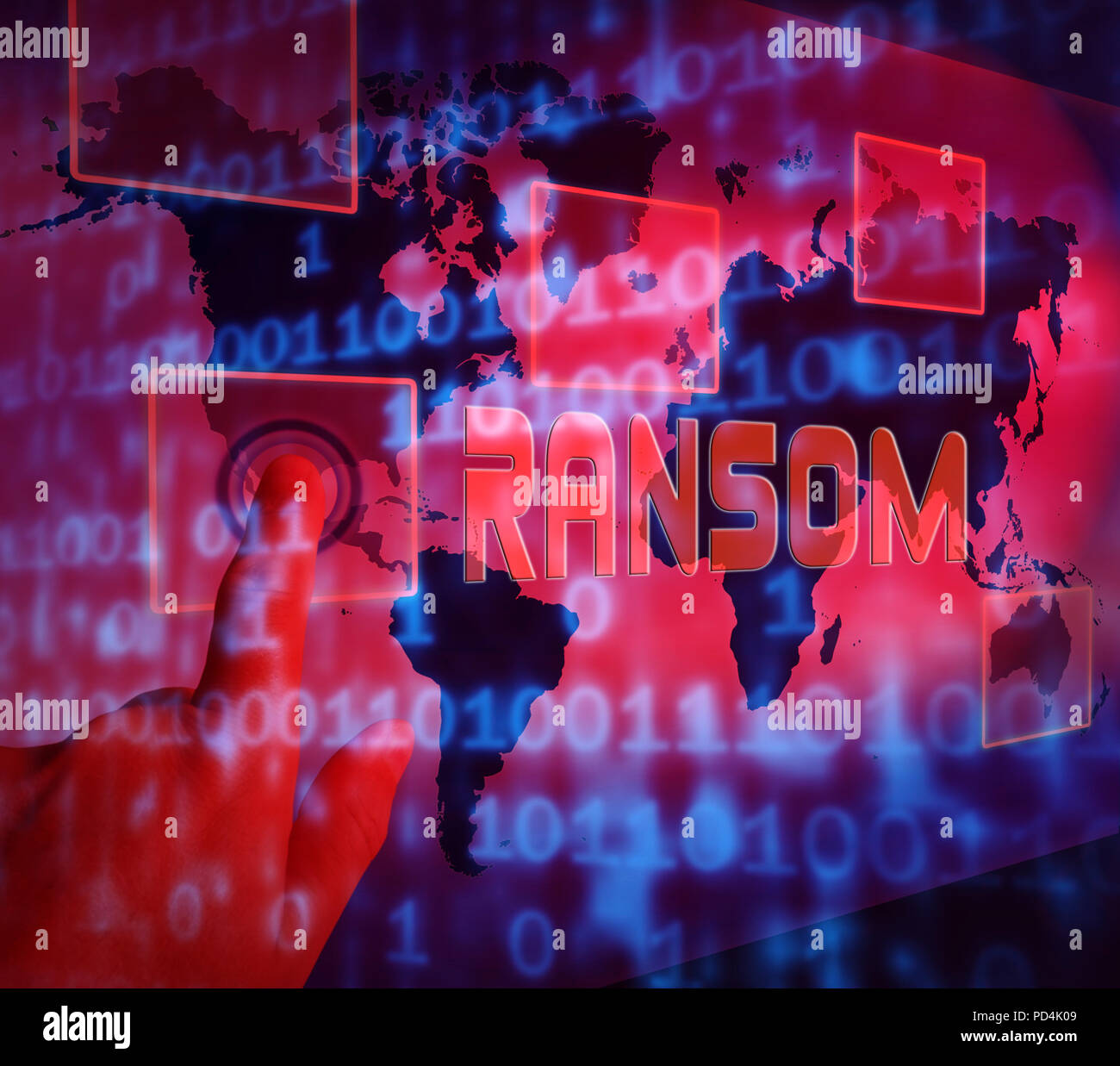 Ransom Computer Hacker Data Extortion 3d Illustration Shows Ransomware ...