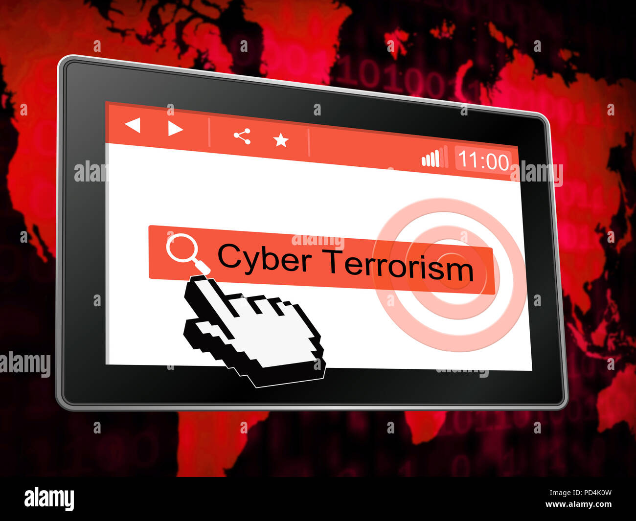 Cyber Terrorism Online Terrorist Crime 3d Illustration Shows Criminal ...