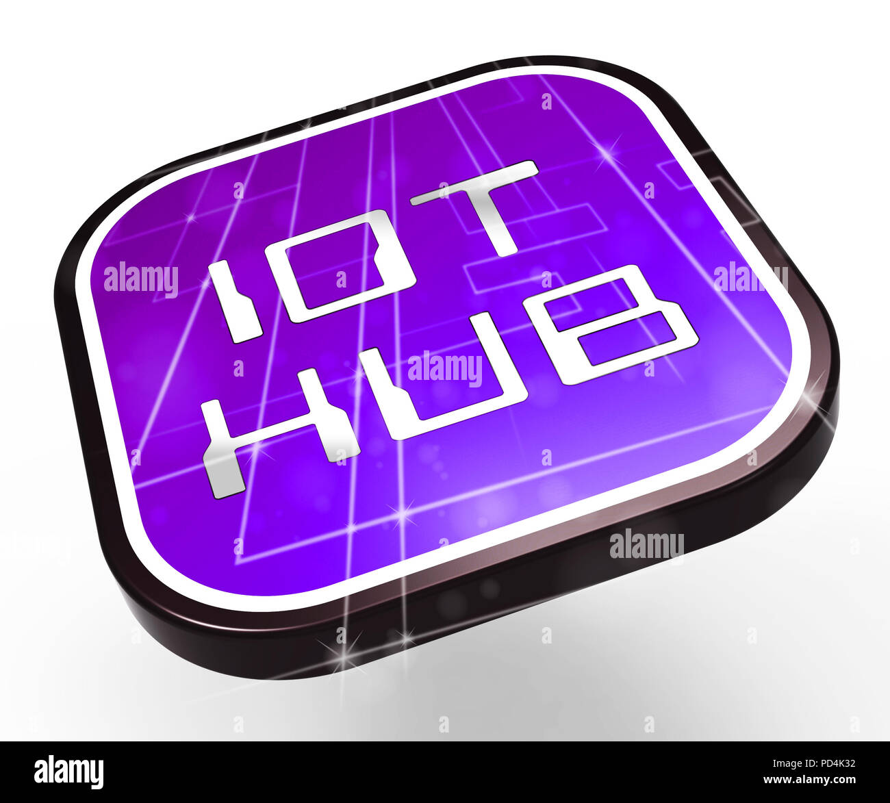 Iot Hub Internet Of Things Gateway 3d Rendering Shows Portal For Communication To Automate