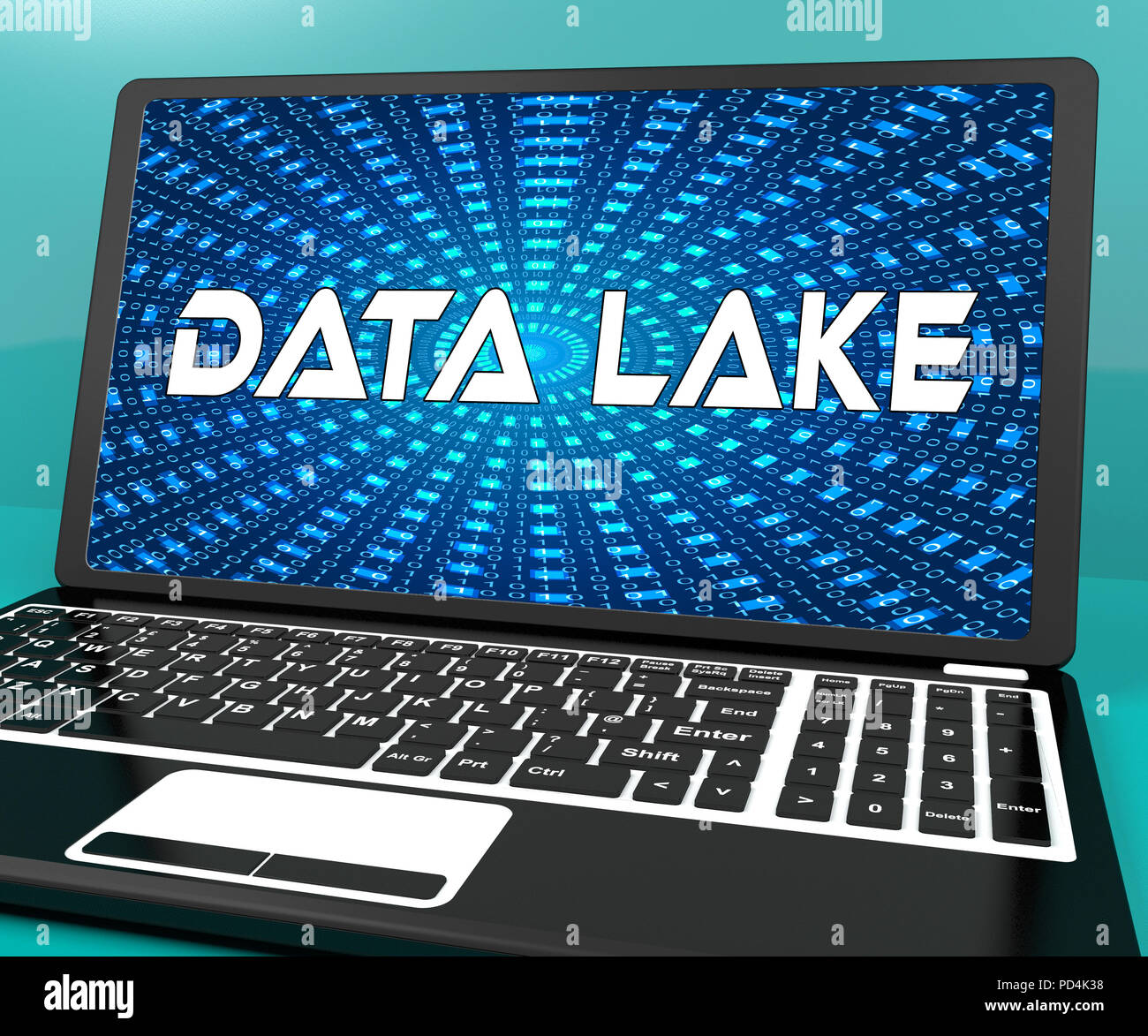 Data Lake Digital Datacenter Cloud 3d Rendering Shows Mainframe ...