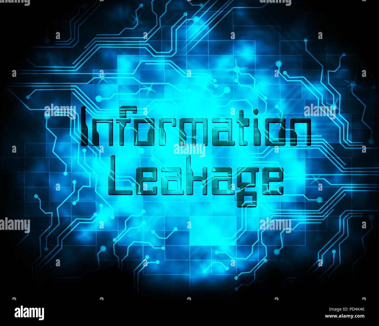 Information Leakage Unprotected Digital Flow 2d Illustration Shows Loss ...