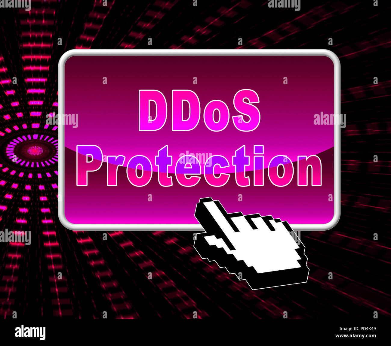Ddos Protection Denial Of Service Security 3d Illustration Shows ...