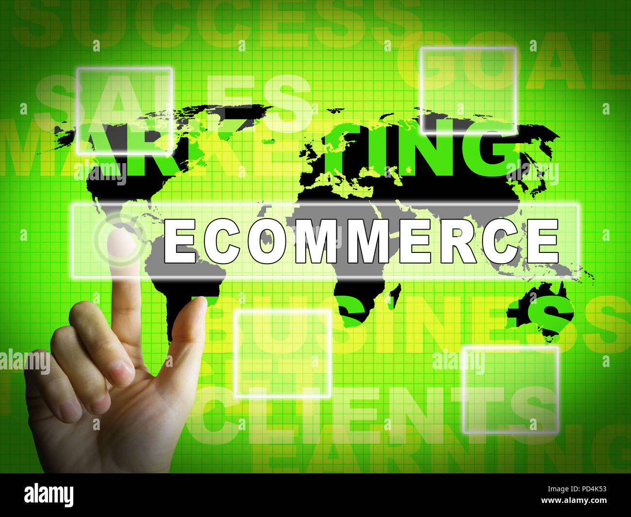 Ecommerce Platform Virtual Marketplace Portal 3d Illustration Shows ...