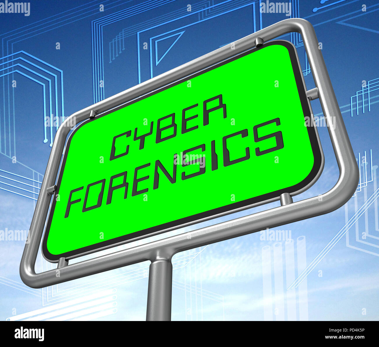 Cyber Forensics Computer Crime Analysis 3d Illustration Shows Internet ...