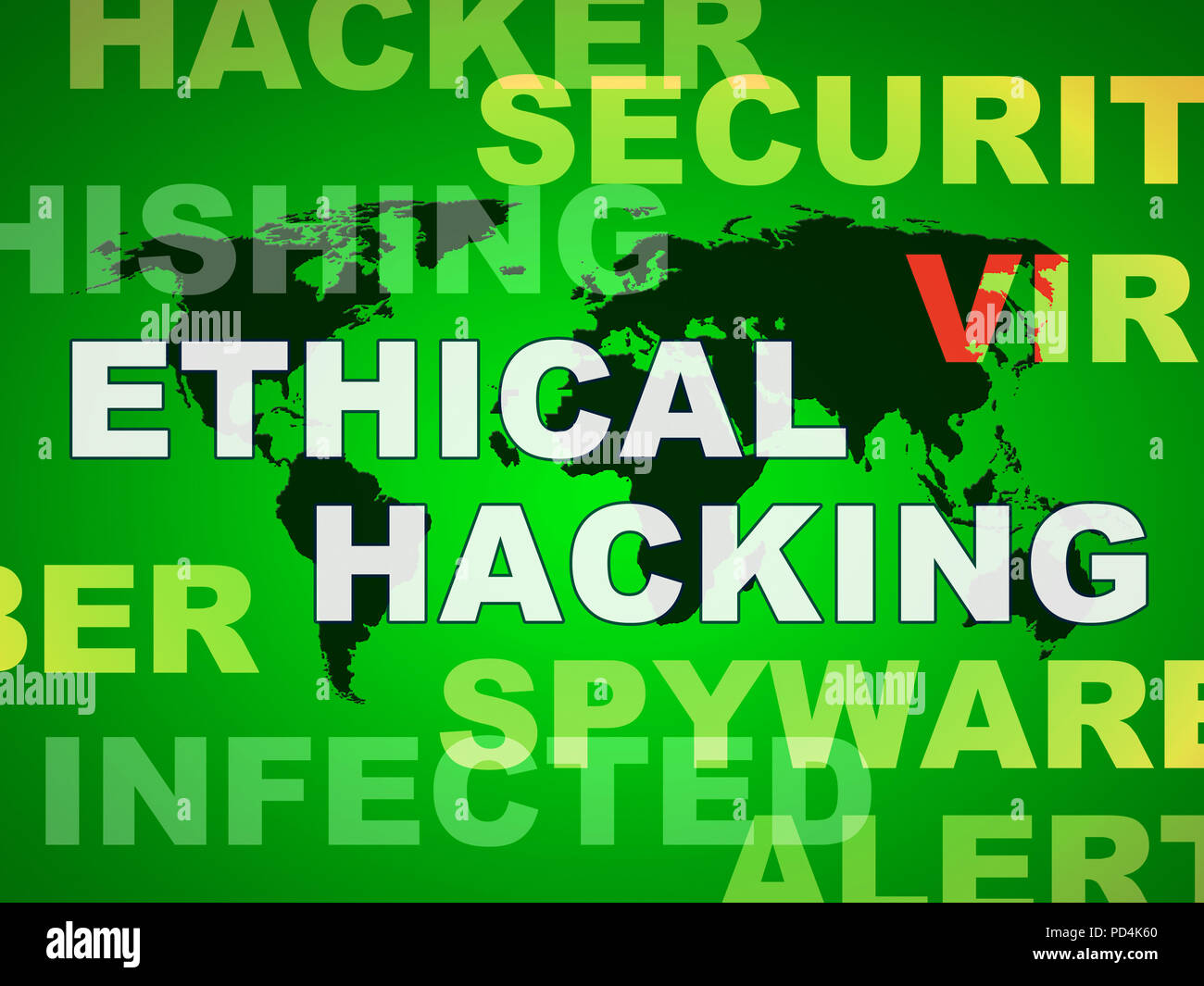Ethical Hacking Data Breach Tracking 2d Illustration Shows Corporate ...