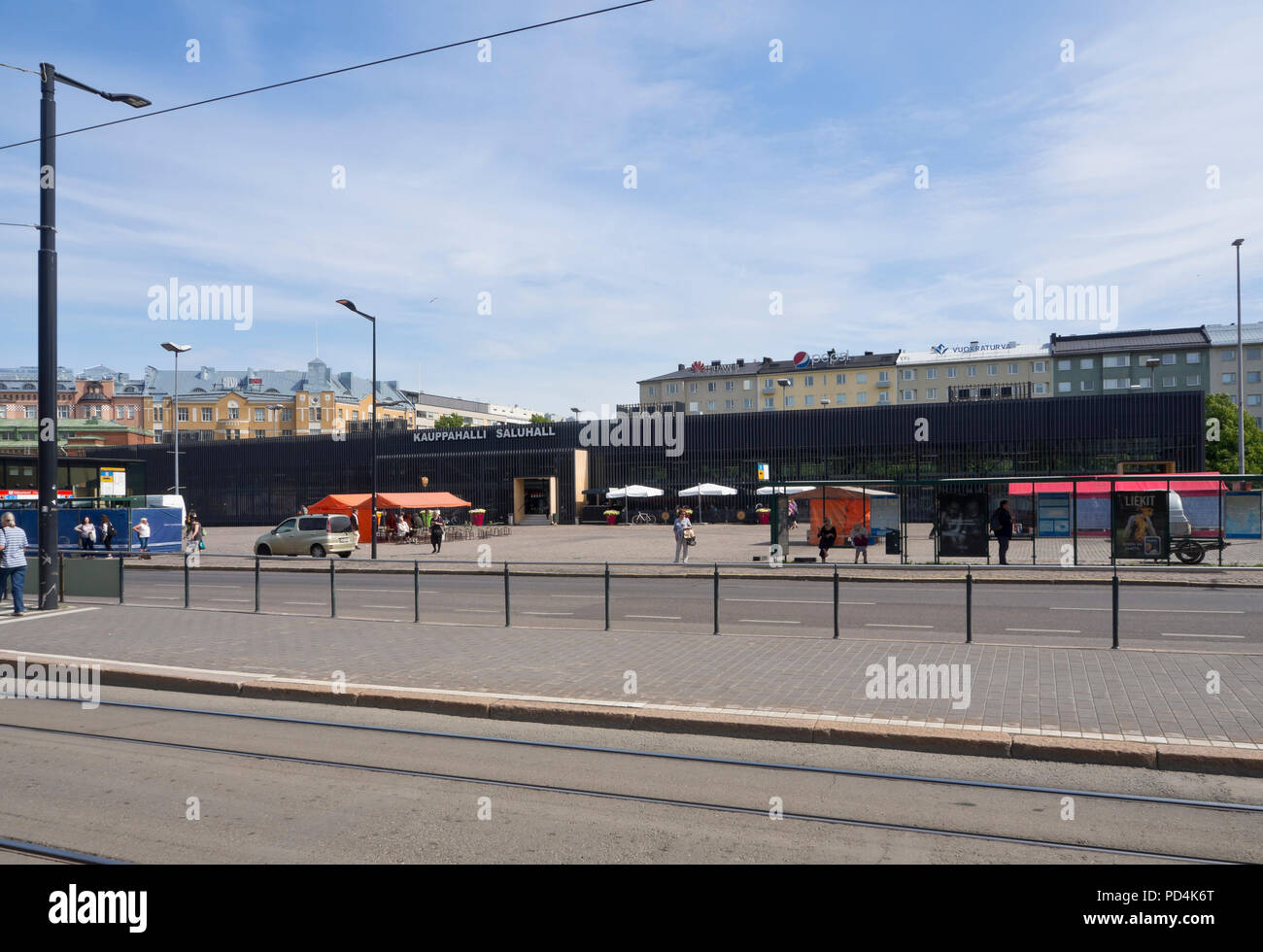 Hakaniemen Kauppahalli in Helsinki Finland in a temporary modern ...