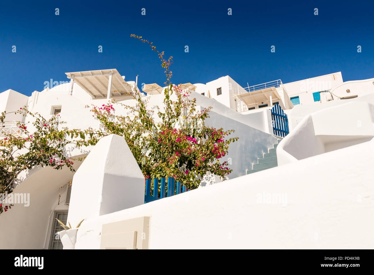 typical architecture of houses on the island of Santorini in Greece in ...
