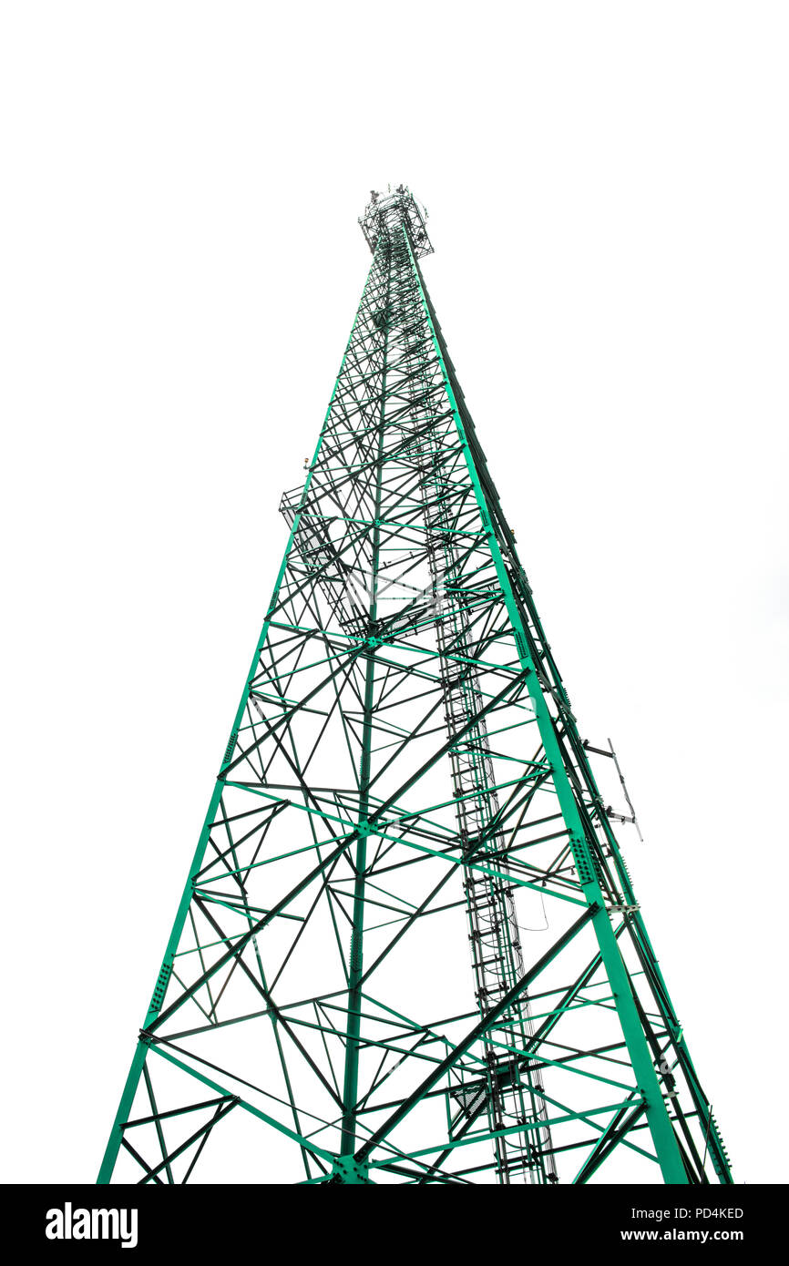 isolated cell tower on white background Stock Photo - Alamy