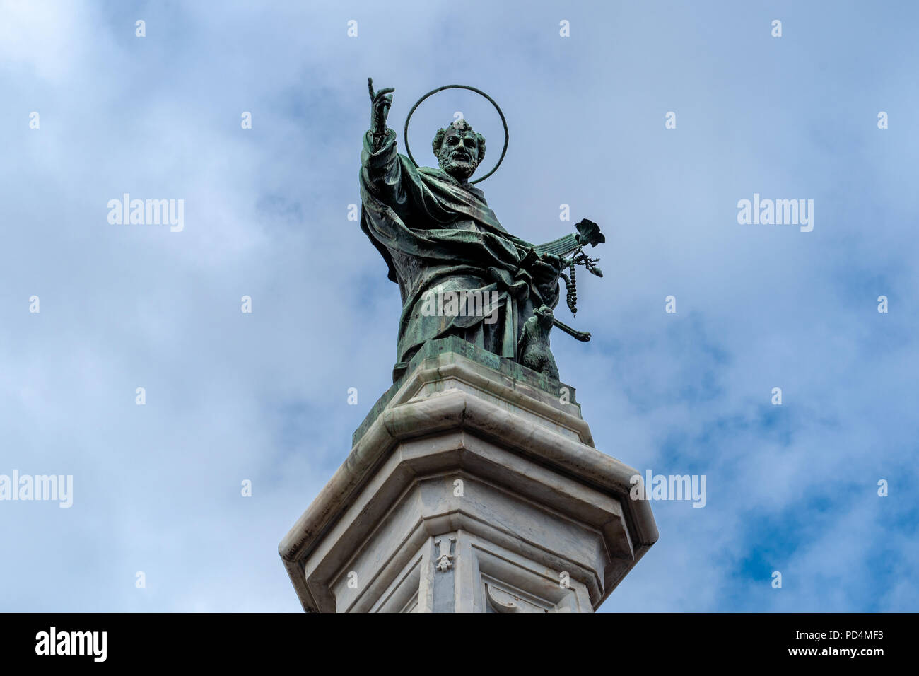 Baroque statue of St. Dominic by unknown artist on top of the St ...