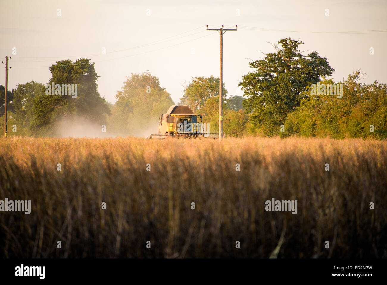 Farm vehicles harvesting Stock Photo - Alamy