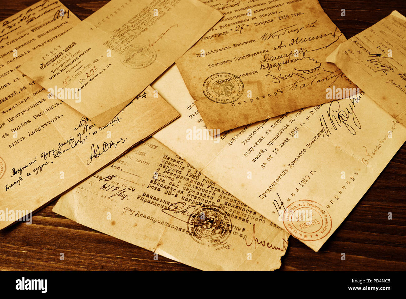 Revolutionary routine documents of Russia, 1917-1920s Stock Photo - Alamy