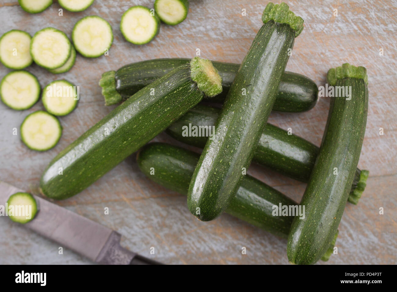 preparing fresh courgettes Stock Photo - Alamy