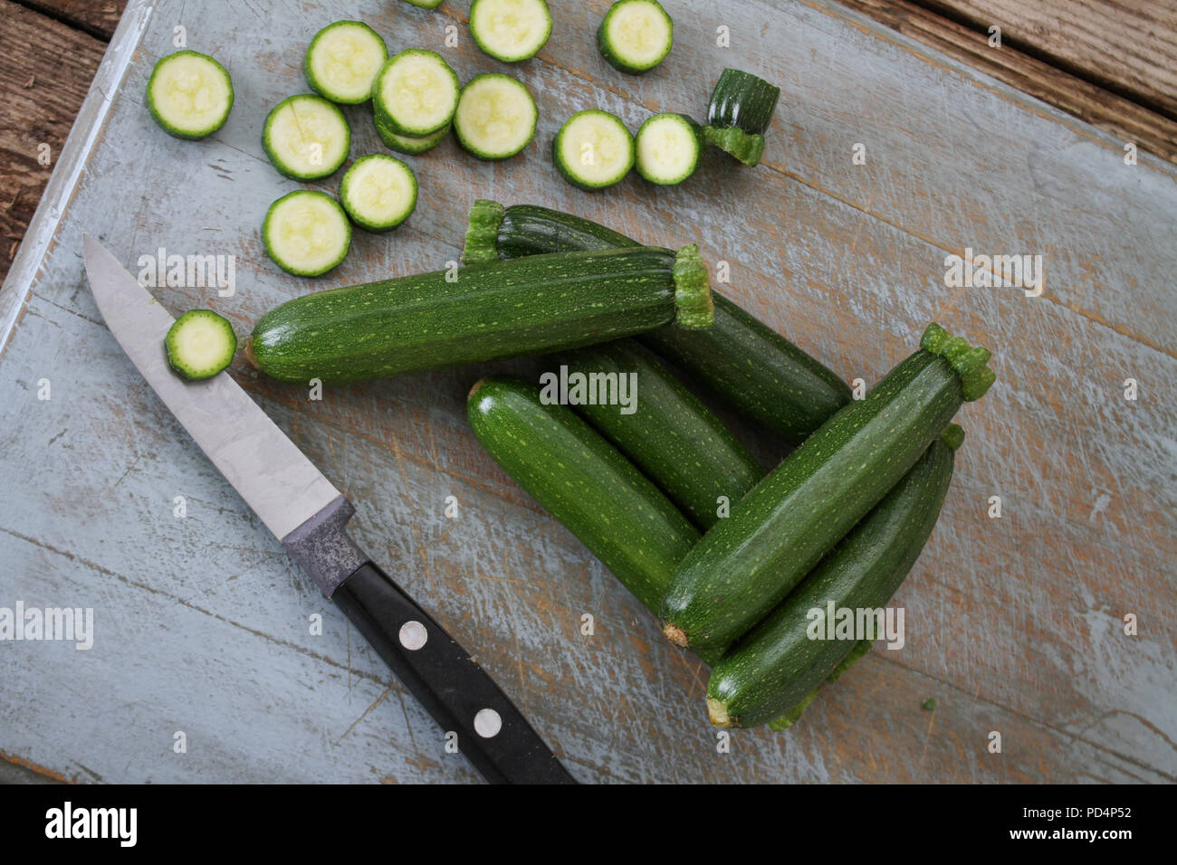 preparing fresh courgettes Stock Photo - Alamy