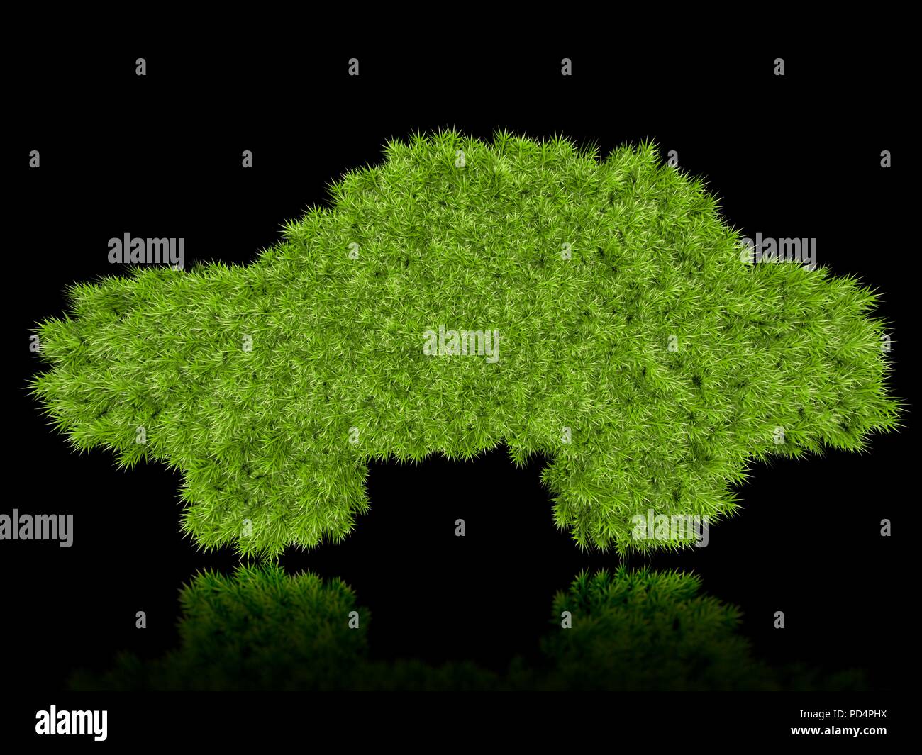 Green car made of moss Stock Photo - Alamy