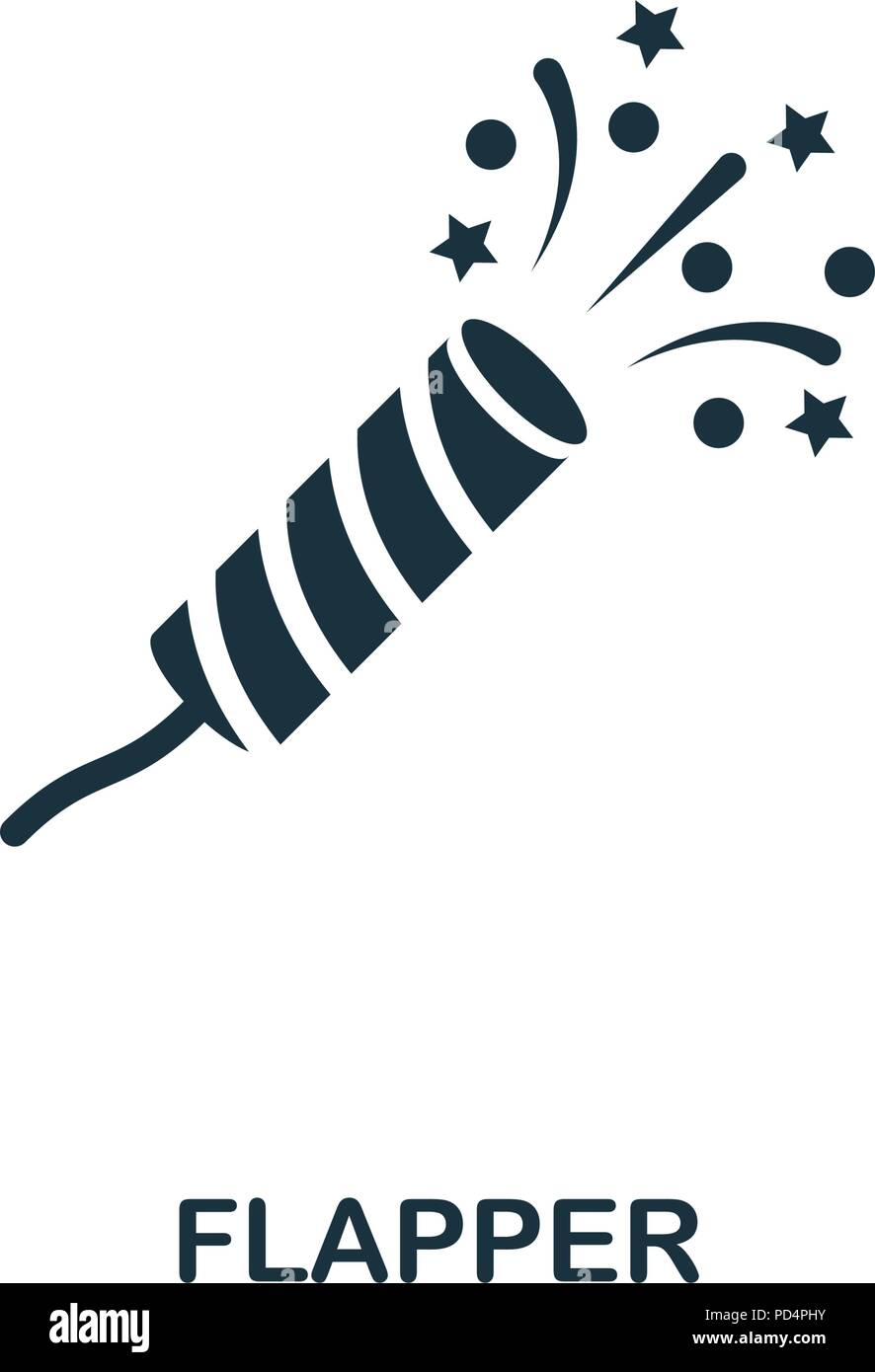 Flapper With Confetti creative icon. Simple element illustration ...