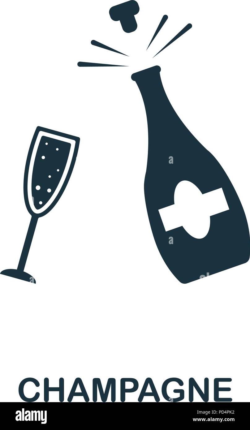 Champagne creative icon. Simple element illustration. Champagne concept ...