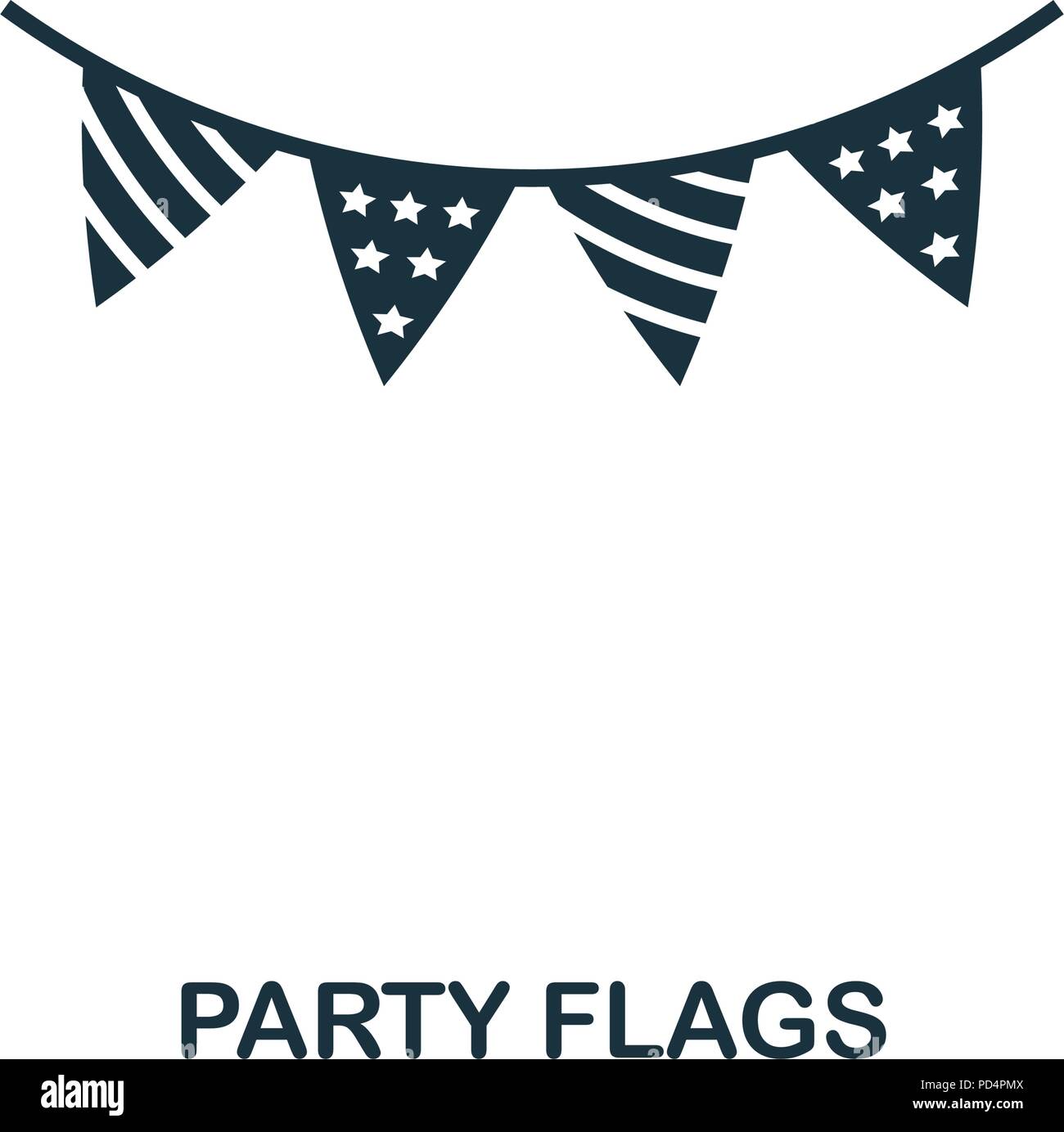 Party Flags creative icon. Simple element illustration. Party Flags ...