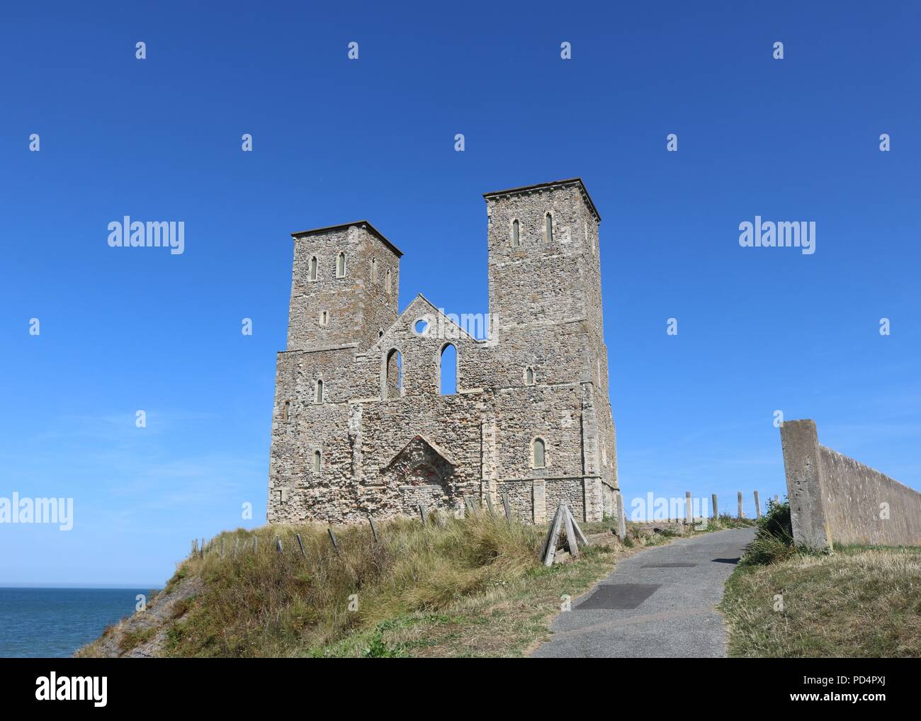 Reculver towers beach sea hi-res stock photography and images - Alamy