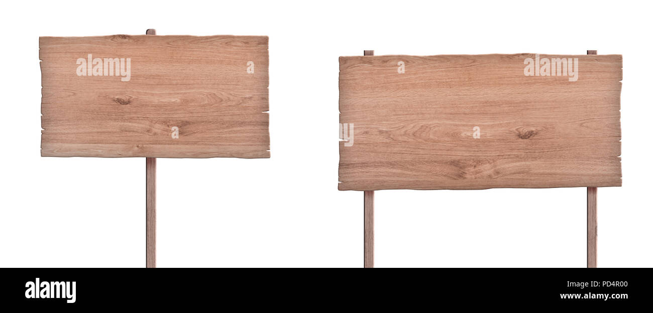 nature wood sign isolated on white background 4 Stock Photo - Alamy