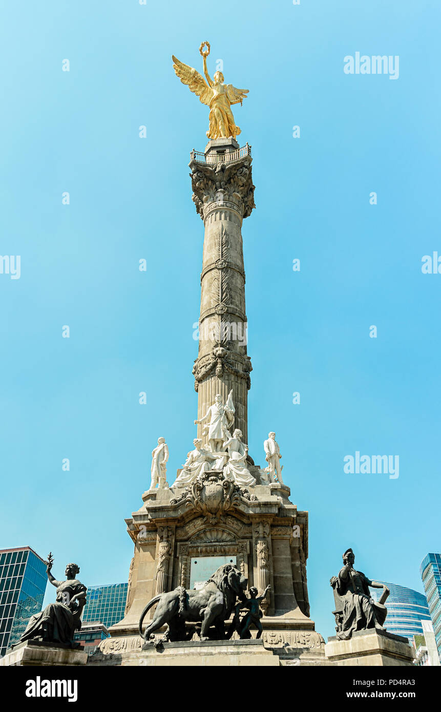Mexico's Monument of Independence, El Angel Stock Photo - Alamy