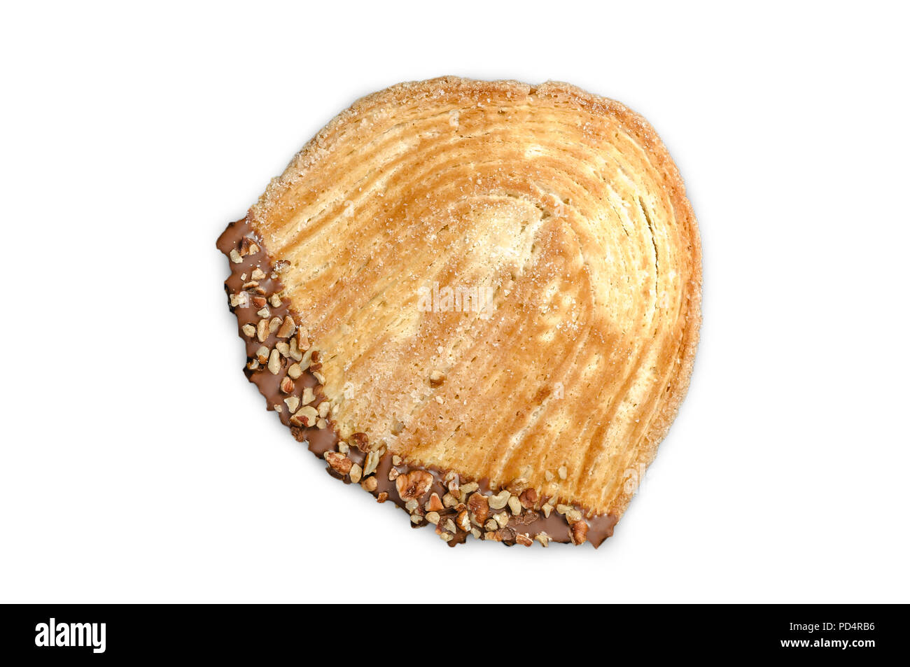 Oreja with chocolate sweet bread traditional Mexican bakery isolated on ...
