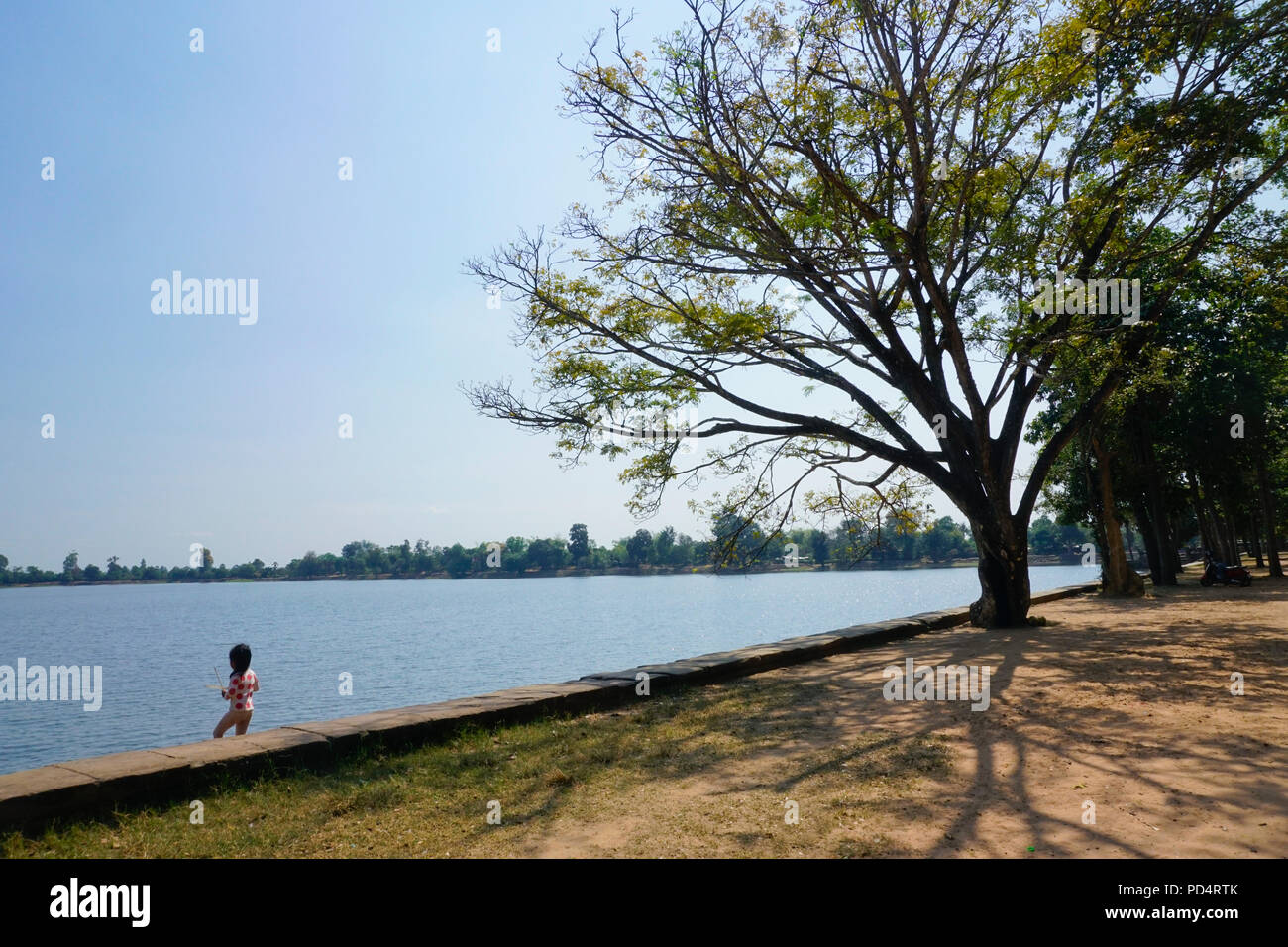 Srah Srang lake at Angkor Wat Temple complex, Siem Reap, Cambodia Stock ...