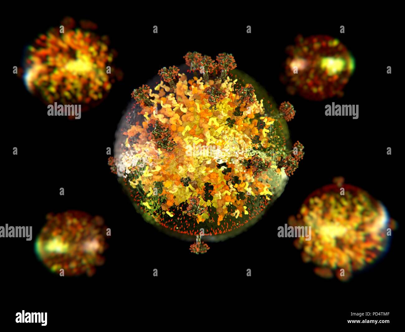 Close-up of HIV cells, 3d illustration Stock Photo - Alamy