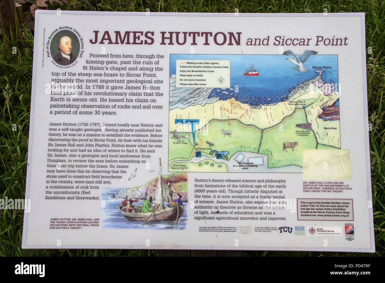 view of Hutton's unconformity at Siccar Point, near Edinburgh, Scotland ...