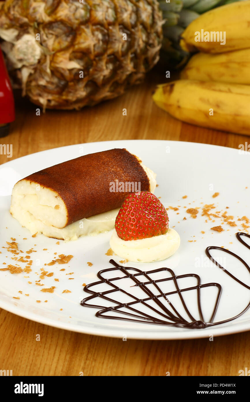 Turkish Dessert Kazandibi / milk baked pudding Stock Photo - Alamy