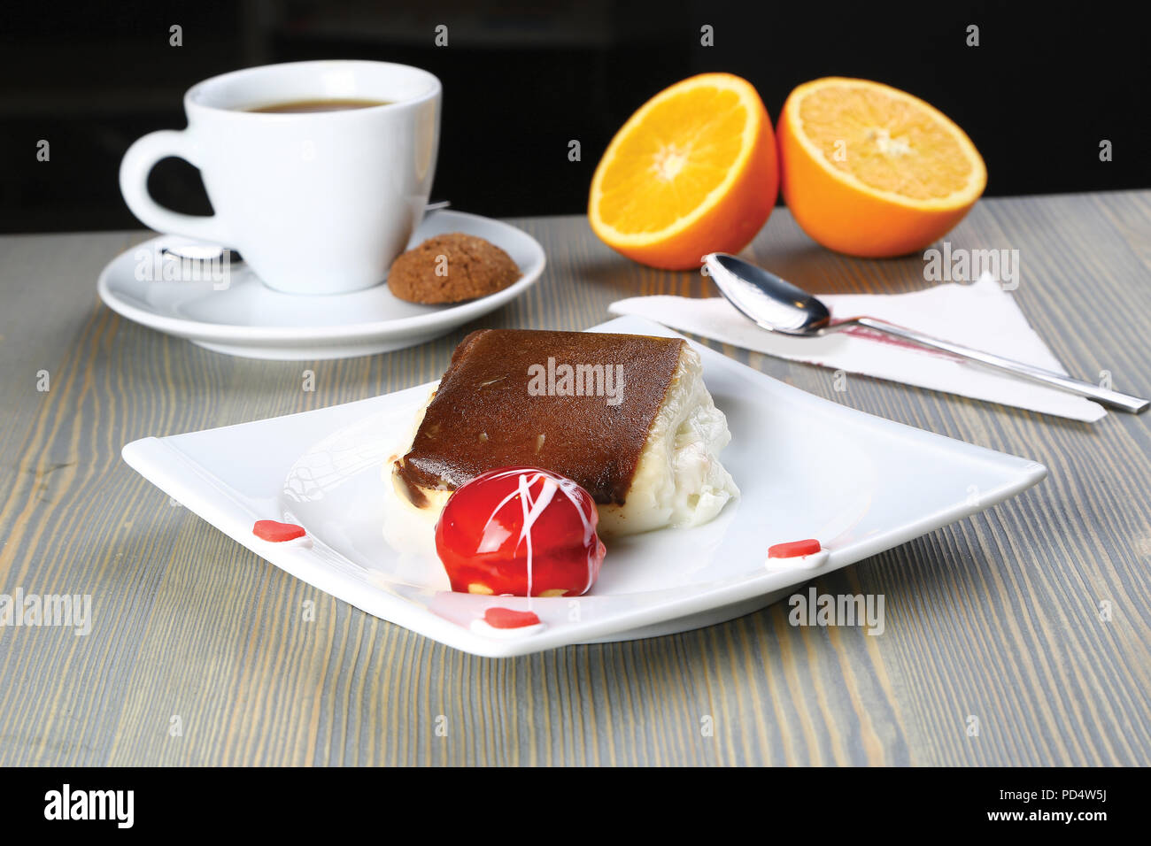 Turkish Dessert Kazandibi / milk baked pudding Stock Photo - Alamy