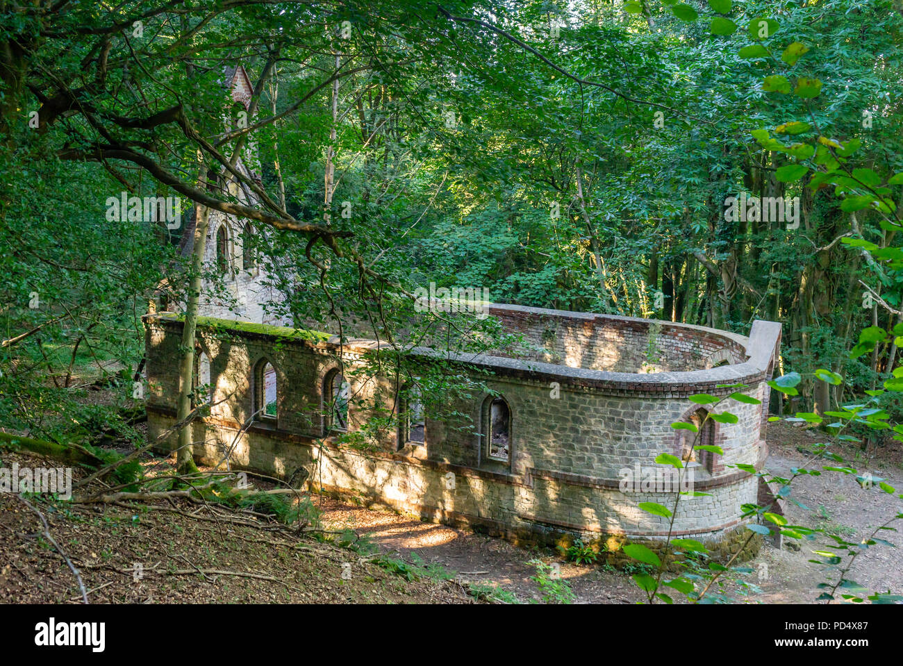 The derelict building of a former Victorian school in the village of ...