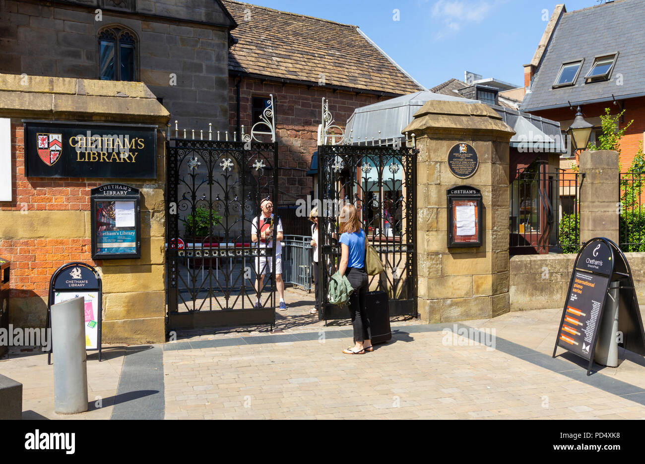 Chethams Library entrance at Chethams School of Music, Manchester Stock ...
