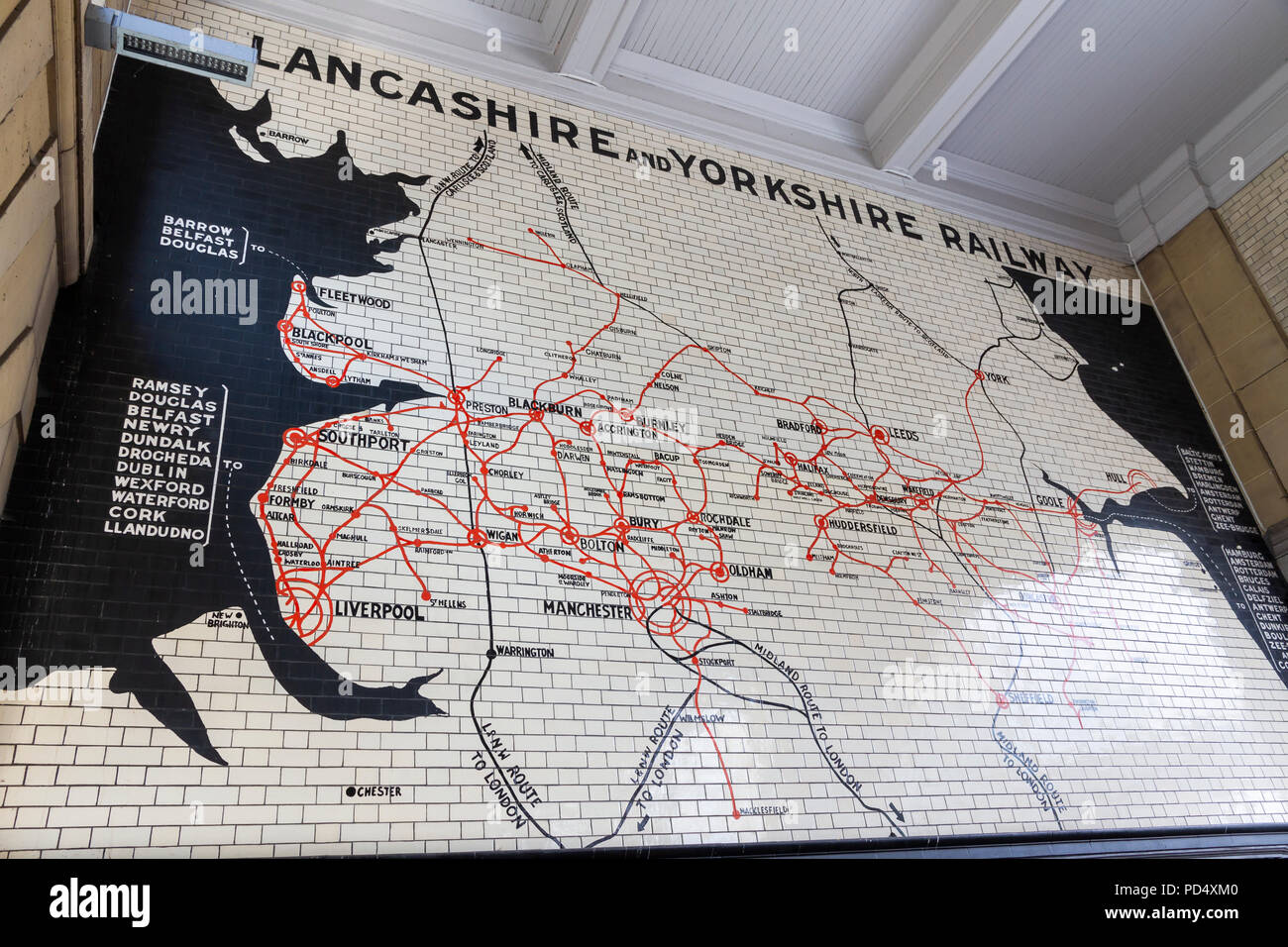 Tiled map of Lancashire and Yorkshire Railway at Manchester Victoria ...