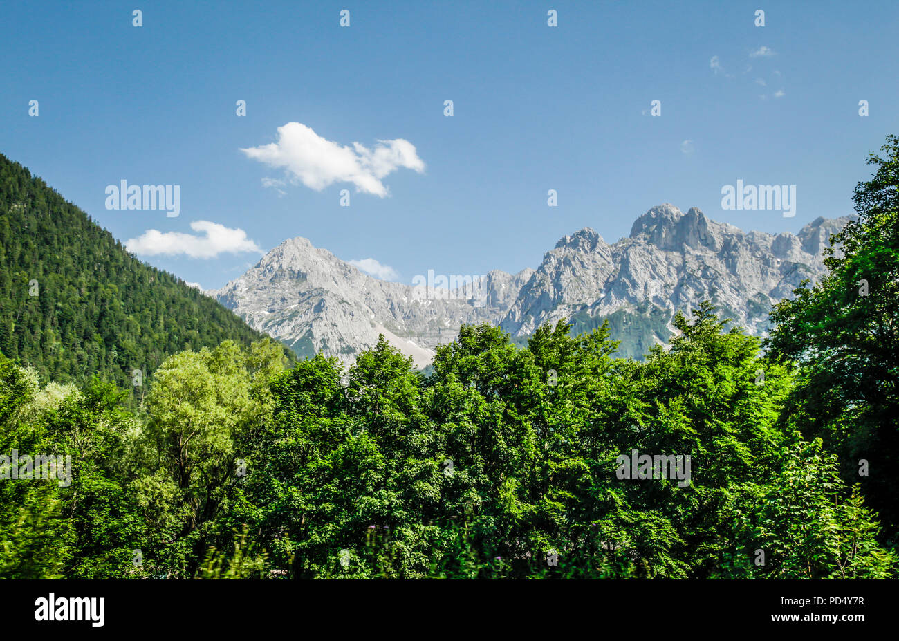 View of the Austrian alps in mid-summer Stock Photo - Alamy