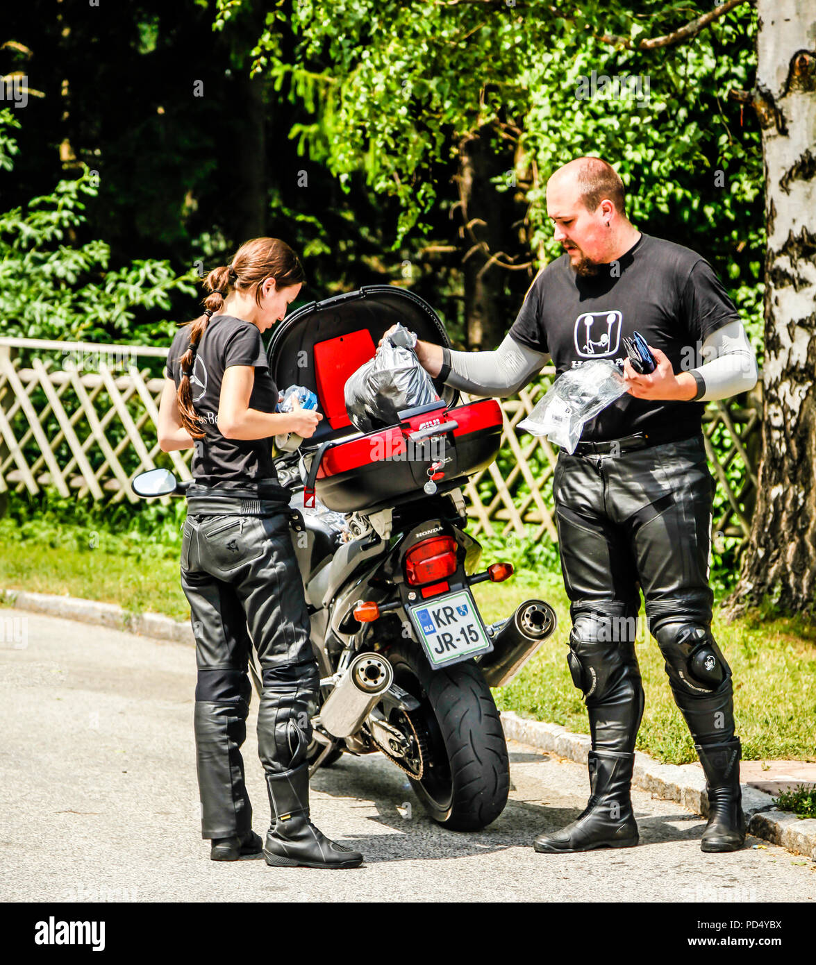 Woman pillion hi-res stock photography and images - Alamy
