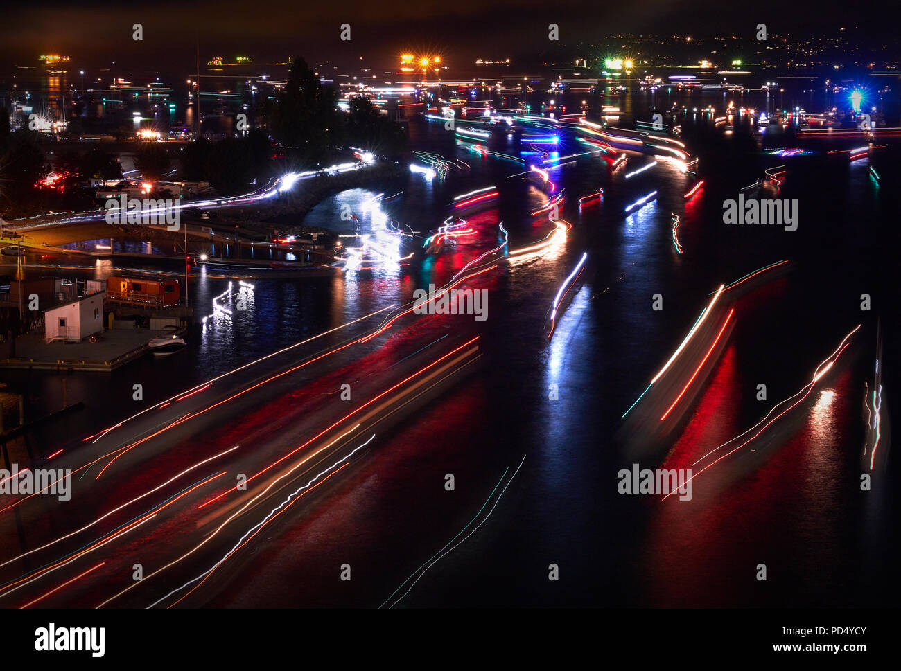 False Creek Boats Returning. Long exposure of boaters returning to ...