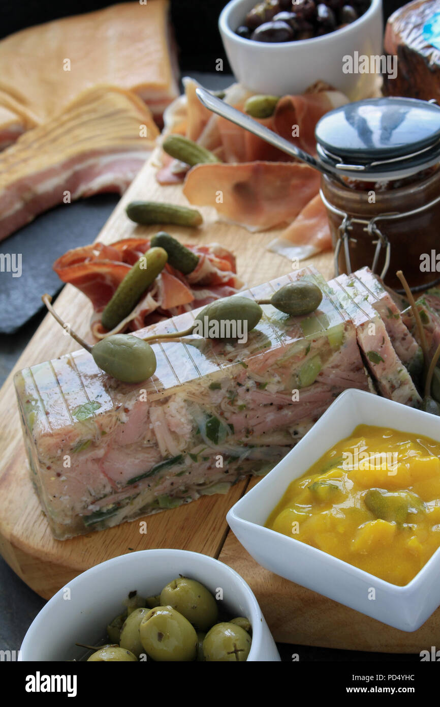 pork pate terrine appetizer Stock Photo - Alamy
