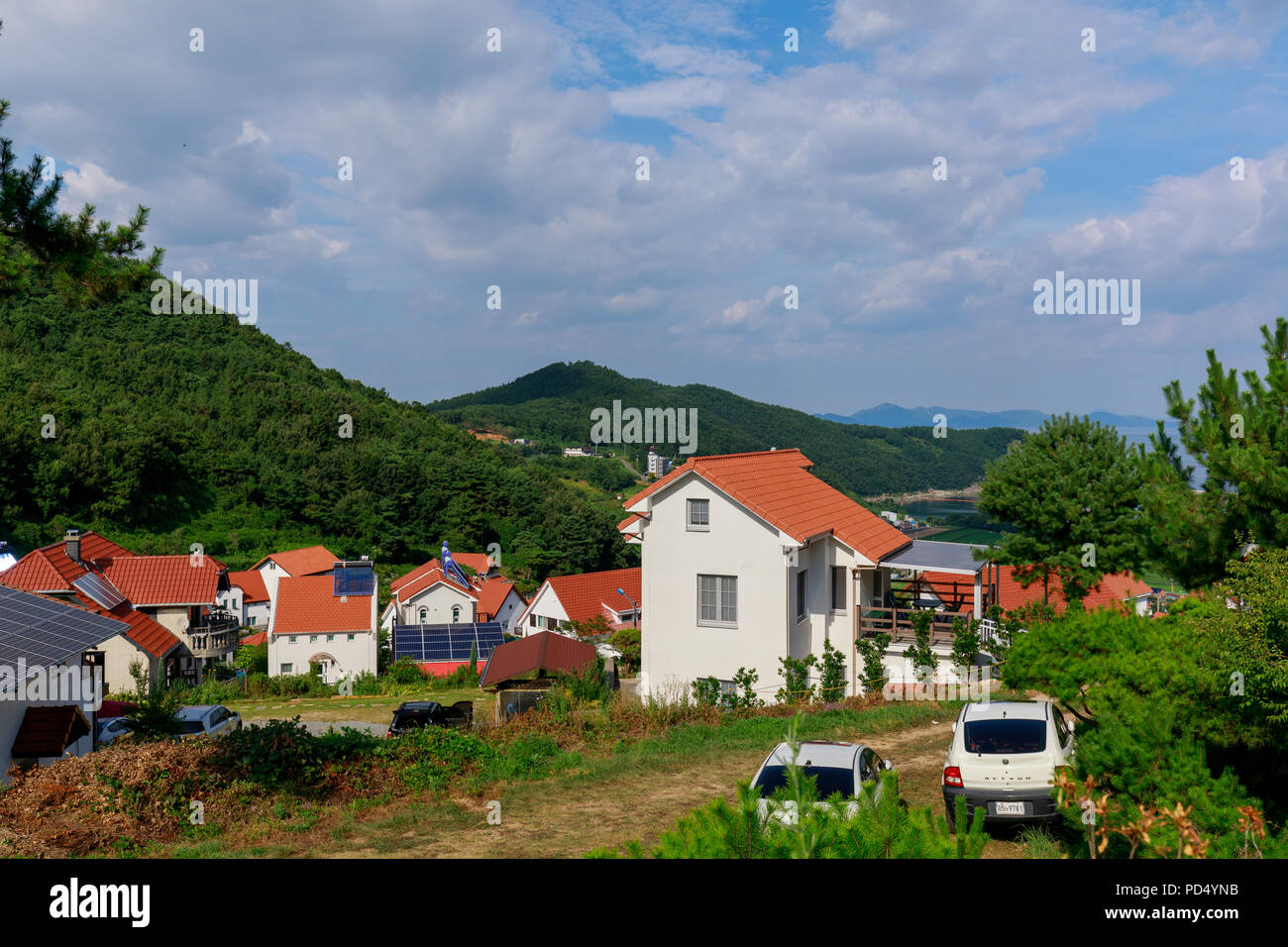 Namhae, South Korea - July 29, 2018 : Namhae German Village scene ...